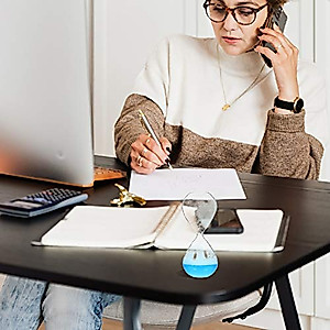 cabilock Glass Hourglass Timer Liquid Hourglass Liquid Motion Timer Hourglass Bubble Singing Hourglass Home Decorations Birthday Gifts (Blue)