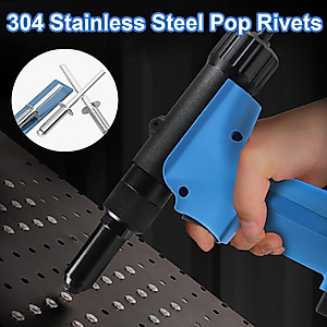 Seept 110pcs Steel Rivets 7-Sizes 304 Stainless Steel Pop Rivets Assortment Kit 1/8",5/32",3/16" Pop Rivets Stainless Steel Blind Rivets kit Rosette Rivets Stainless Steel Rivet