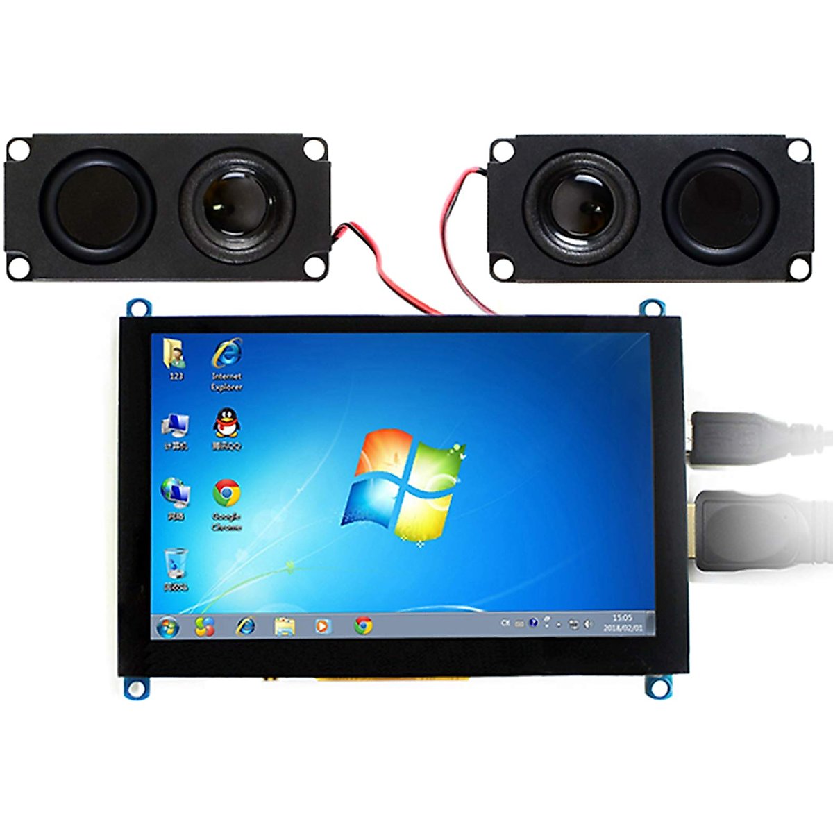 5inch HDMI LCD (H) Capacitive Touch Screen 800x480, Supports Raspberry Pi Jetson Nano BB Black Banana Pi PC Windows 10 Raspbian Ubuntu Kali WIN10 IoT Retropie HDMI/VGA Display Port