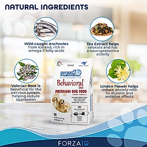 Forza10 Behavioral Calming Dry Dog Food - Contains Valerian Root to Calm Dogs, Helps with Dog Anxiety, Stress Relief, Barking, Thunderstorms, 6 Pound Bag, for Adult Dogs, Wild Caught Anchovy Flavor
