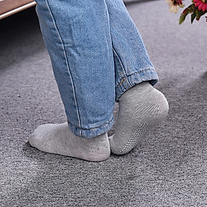 Tenpluszero 16 Pairs Non Skid Toddler Socks Anti Slip Baby Ankle Socks with Grips for Toddler Baby Boys Girls (16Pairs - Mixed Color A, 12-36 Months)