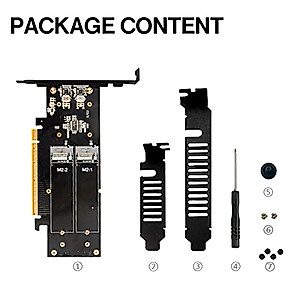 JEYI Quad NVMe PCIe 4.0 Expansion Card, Supports 4 NVMe M.2 SSD 2280 up to 8TB, Raid Bandwidth 256Gbps, Required Bifurcation