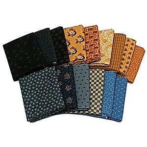 Fields 10 Fat Quarters - American Civil War Fat Quarter Bundle 1800's Historical Reproduction Quality Quilters Cotton Fabrics FQs