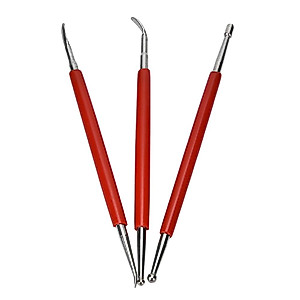 8Pcs Leather Craft Carving Stylus Tool Set,Double Headed Point Drill Pens Spoons Kit Set for DIY Handmade Leatherwork Embossing Carving