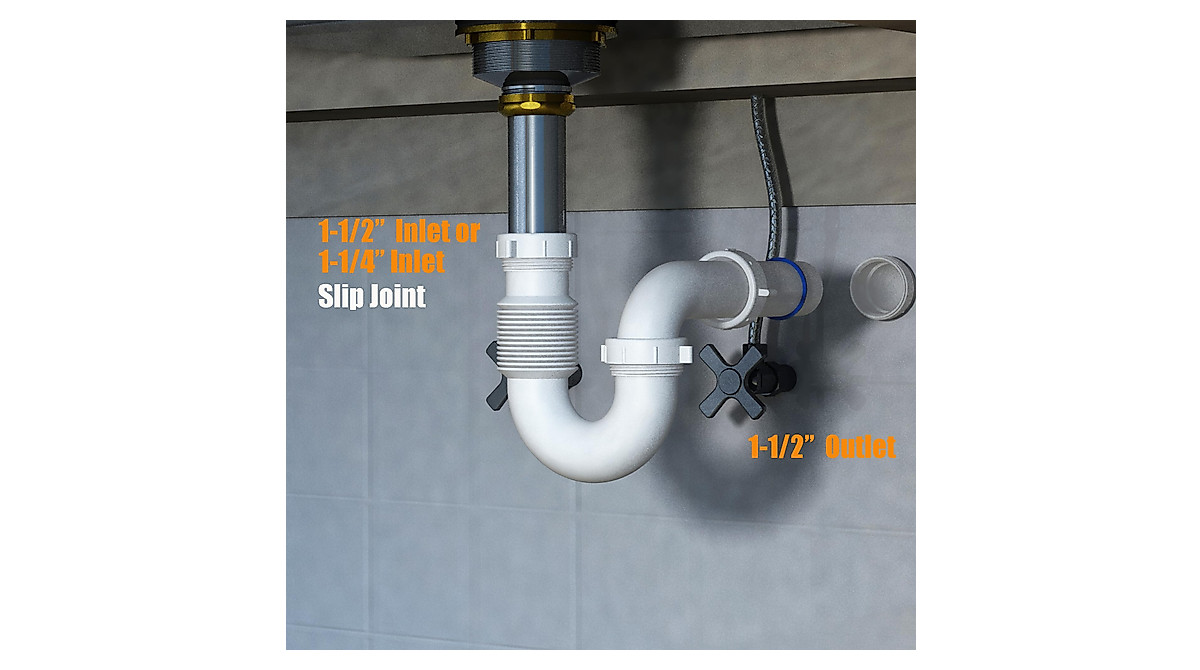 Flexible P Trap for Bathroom and Kitchen Sink - Easy Installation