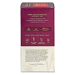 Teeccino Vanilla Nut Herbal Tea - Rich & Roasted Herbal Tea That’s Caffeine Free & Prebiotic for Natural Energy, 25 Tea Bags