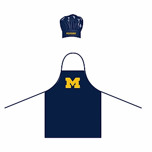 Pro Specialties Group Michigan Wolverines Chef Hat & Apron Set Blue