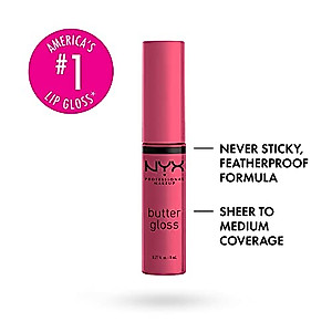 NYX PROFESSIONAL MAKEUP Butter Gloss, Non-Sticky Lip Gloss - Strawberry Cheesecake (Warm Pink)