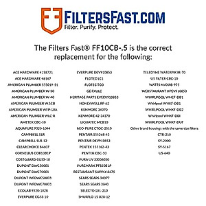 Filters Fast FF10CB-.5 Compatible Replacement for Pentek CBR2-10 Carbon Block Water Filter Cartridge, 10-Inch
