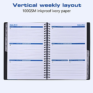 2024 Planner - Weekly and Monthly Planner 2024 from January 2024 to December 2024, 6.5" x 8.5" Planner with Year Plan, Monthly Tabs, Monthly Expense & Notes, Inner Pocket, 100GSM Paper