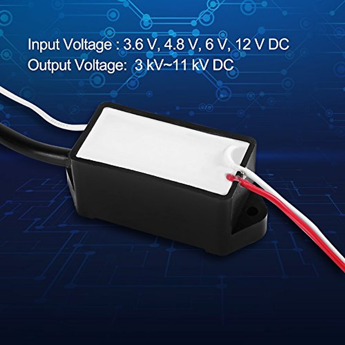 DC 3.6V/4.8V/6V/12V High Voltage Transformer 3kV-11kV Boost Step-up Inverter Arc Pulse Generator Power Module Black