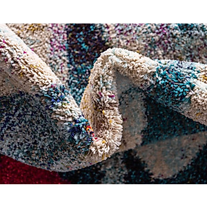 Unique Loom Positano Collection Coastal Modern Koi Fish Beige Area Rug (8' x 10')