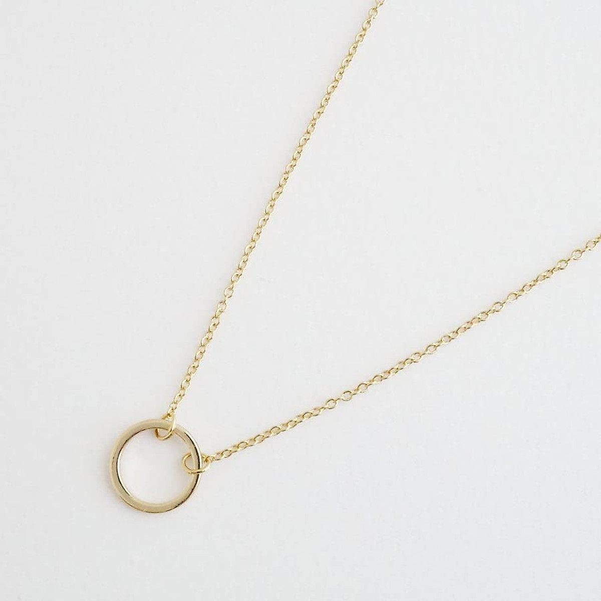 Honeycat Mini Karma Open Circle Orbit Necklace in 18k Gold Plated | Minimalist, Delicate Jewelry (Gold)