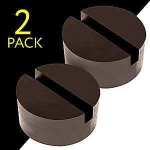 2-Pack of Rubber Jack Pads (Slotted Pucks) - Universal, Standard-Size Adapter - Frame Rail Protector Puck/Pad Keeps Pinch Weld, Paint and Metal Safe - by Mission Automotive
