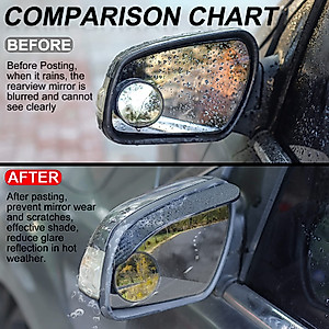 2 Pcs Carbon Fiber Car Side Mirror Rain Eyebrow Guard, Car Rearview Mirror Rain Brow, Waterproof Rearview Mirror Smoke Cover, For SUV, Truck, Car, Vehicle, GM Rear View Mirror Accessories