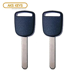 AKS Keys New Uncut Chipped Transponder Key Compatible with Honda ID13 Chip "F" HO01-PT (2 Pack)