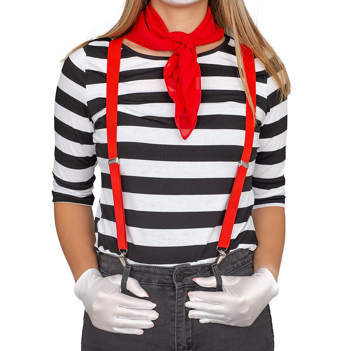 Costume Agent Women's Mime Halloween Cosplay Set Multicoloured