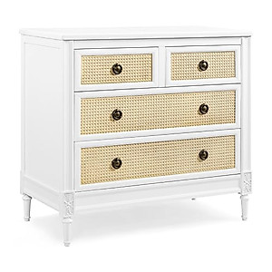 Delta Children Madeline, Dresser w Interlocking, Bianca White/Textured Almond