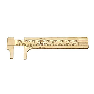 Handy Brass Sliding Gauge Brass Vernier Caliper Ruler Measuring Tool Double Scales mm/inch Mini Brass Pocket Ruler Measuring Tool (80mm)