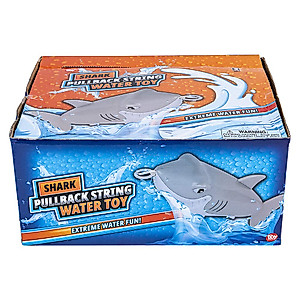 Mozlly Shark Pullback String Water Toy Fun Bath Time Motorized Moving Nautical Animal Summer Party Favor Treat Loot Bag Filler Swimming Pool Kiddie Playset for Babies, Toddlers, Kids - 5.5", 3pcs/Set