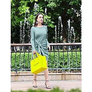 Golden cicada felt tote bags,reusable grocery bag It's a collapsible tote bag with handles suitable for reuse bags(yellow, Medium (16Lx11.8Wx7.1Hin)'