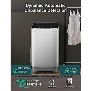 Portable Washing Machine - Compact 2.3 Cu.ft Portable Washer, Full-Automatic Top Loader for Space Saving, Ideal for Apartments, Homes, and Dorms, 10 Wash Cycles, Low Noise, IPX4