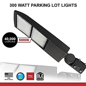 RuggedGrade 42,000 Lumen - 300 watt NextGen III LED Shoebox Lights - Dimmable - NO Photocell - Slip FIT Mount -10KV Surge