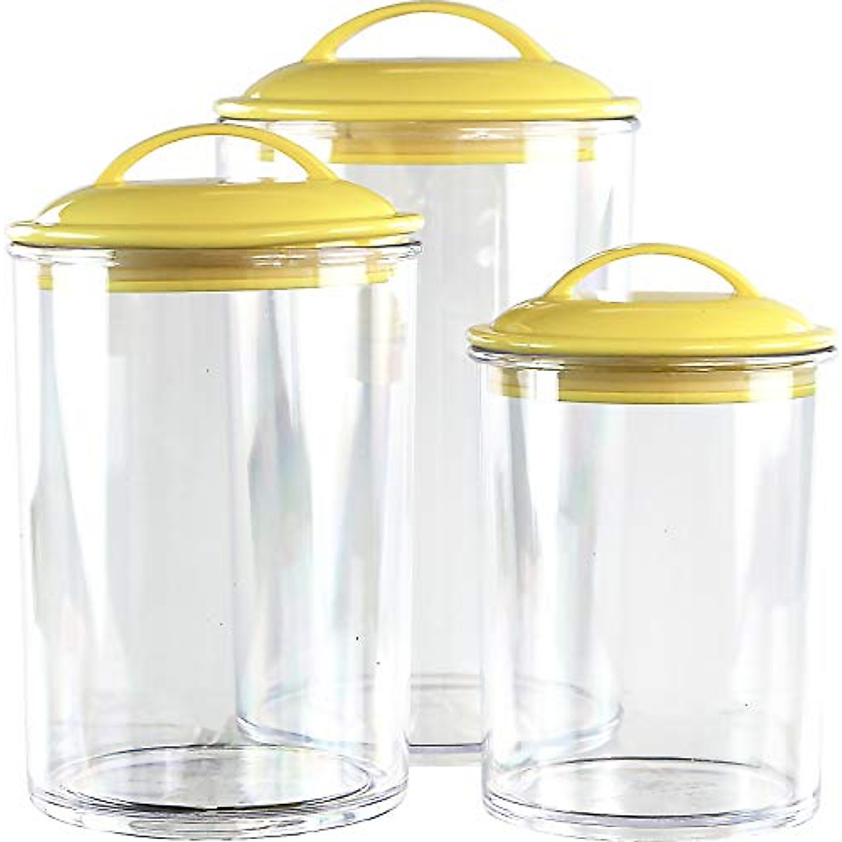 Calypso Basics by Reston Lloyd Acrylic Storage Canisters, Set of 3, Lemon