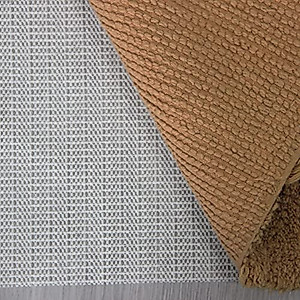 Cute Bathroom Rug Tufted Cotton Rug with Tassels Hand Woven Cotton Mat Washable Area Rug for Entryway Bedroom Laundry Living Room - 19.7"x31.5", Brown