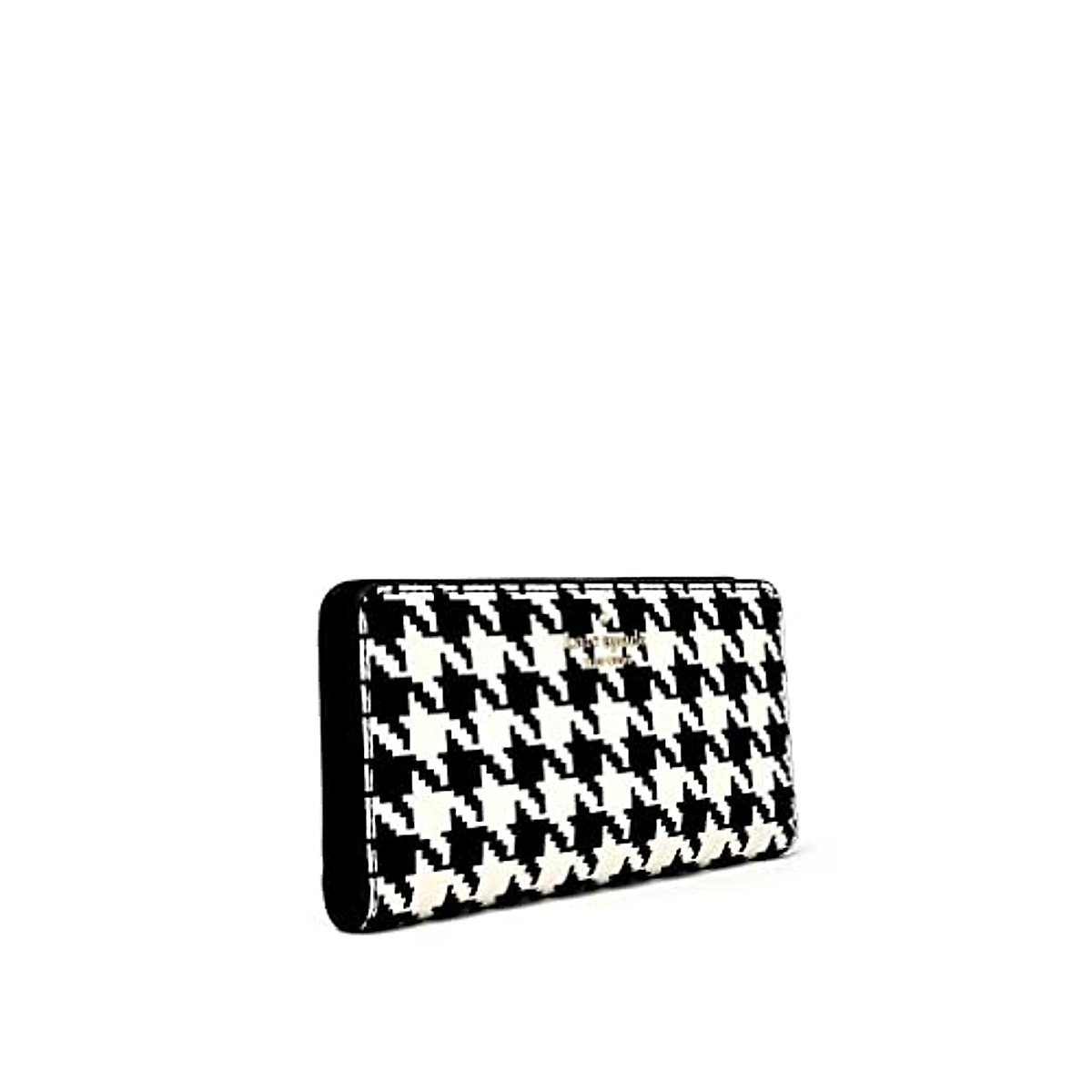 Kate Spade Darcy Large Slim Bifold Wallet Houndstooth in Black Multi