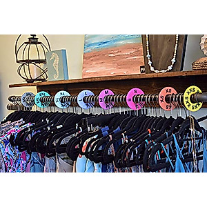 COLIBYOU Clothes Size Dividers (40 Pack) Clothing Rack Round Closet Hangers, Perfect for Live Sale and LuLaRoe Supplies, Sizes XXS to 3XL