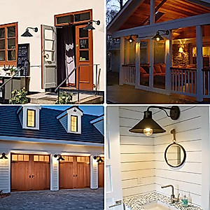VICTOGATE 2 Pack Motion Sensor Outdoor Barn Lights, 10" Industrial Exterior Wall Light Fixtures Waterproof Matt Black Outdoor Motion Sensor Light for Porch Garage Patio House, Bulb Not Included