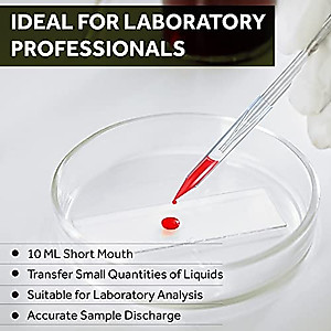 10mL Pipette Tips 100 pcs, 10ml Universal Plastic Pipette Tips, Clear, Non-pyrogenic, DNAse/RNAse Free, Autoclavable,Lab Pipette Tips Small Mouth
