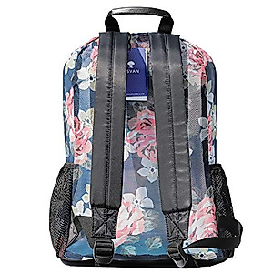 ESVAN Original Print Mesh Backpack Semi-Transparent Sackpack See Through Beach Bag Daypack Multi-Purpose Women Men Unisex (Flower)