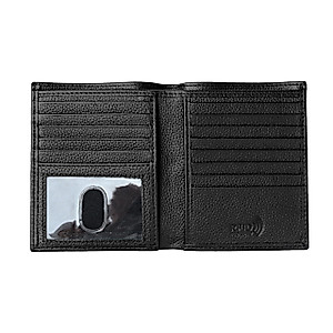 Juzar Tapal Collection Euro Wallet Rfid Blocking Leather Slim Wallet For Men Hipster Wallet Card Holder Id Card Wallet (Black J5330)