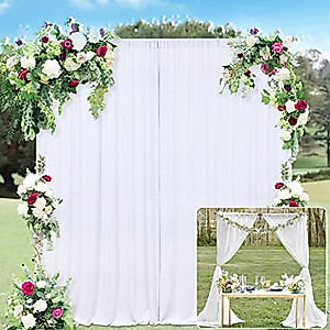 10x10FT White Backdrop Curtains for Parties - White Wedding Backdrop for Baby Shower Birthday Photo Home Party Curtains Backdrop 5x10FT 2 Panels, One size