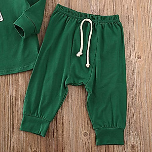 Baby Unisex Pajamas, Top with Pants Set 2 Piece Outfit, Organic Cotton Clothing Set for Infant Baby Boys Girls