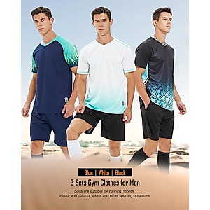 6 Pack Gym Shirts for Men Workout Set Athletic Clothes Outfits Gym Active Athletic Basketball Running Shirts Shorts