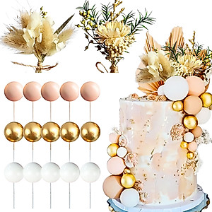 JeVenis Natural Boho Cake Topper Boho Cake Decorations Cake Flowers Decorations Floral Cake Topper for Baby Shower Wedding Bridal Birthday Party Supplies
