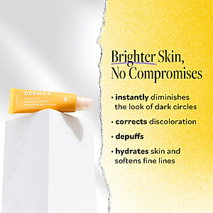 Derma E Vitamin C No Dark Circles Perfecting Eye Cream – Color Correcting Vitamin C with Turmeric and Caffeine for Fine Lines and Under Eye Puffiness, 0.5 Oz