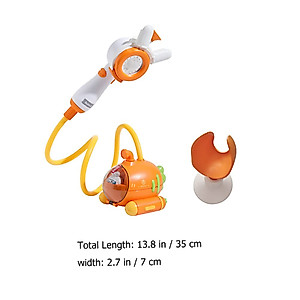Bath Toy Submarine Spray Station Battery Operated Water Pump with Hand Shower Head Cartoon Carrot Bathtub Toy for Purple Bathroom Accessories