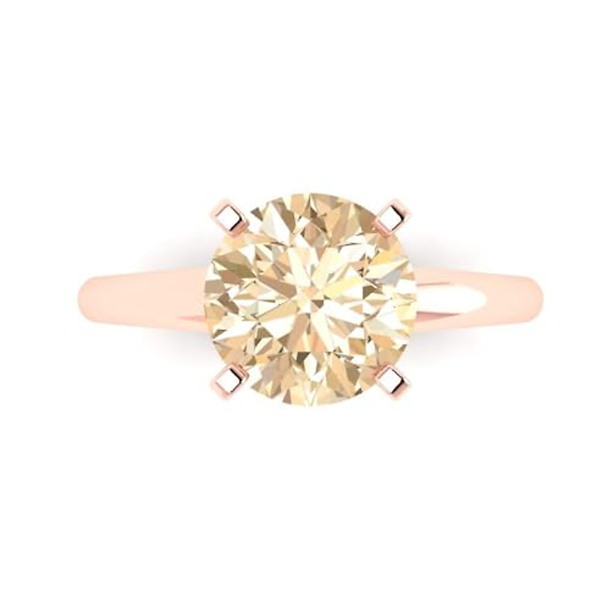 Clara Pucci 2.50ct Round Cut Solitaire Genuine Natural Morganite Gem Wedding Bridal Designer Anniversary Engagement Ring 14k Rose Gold