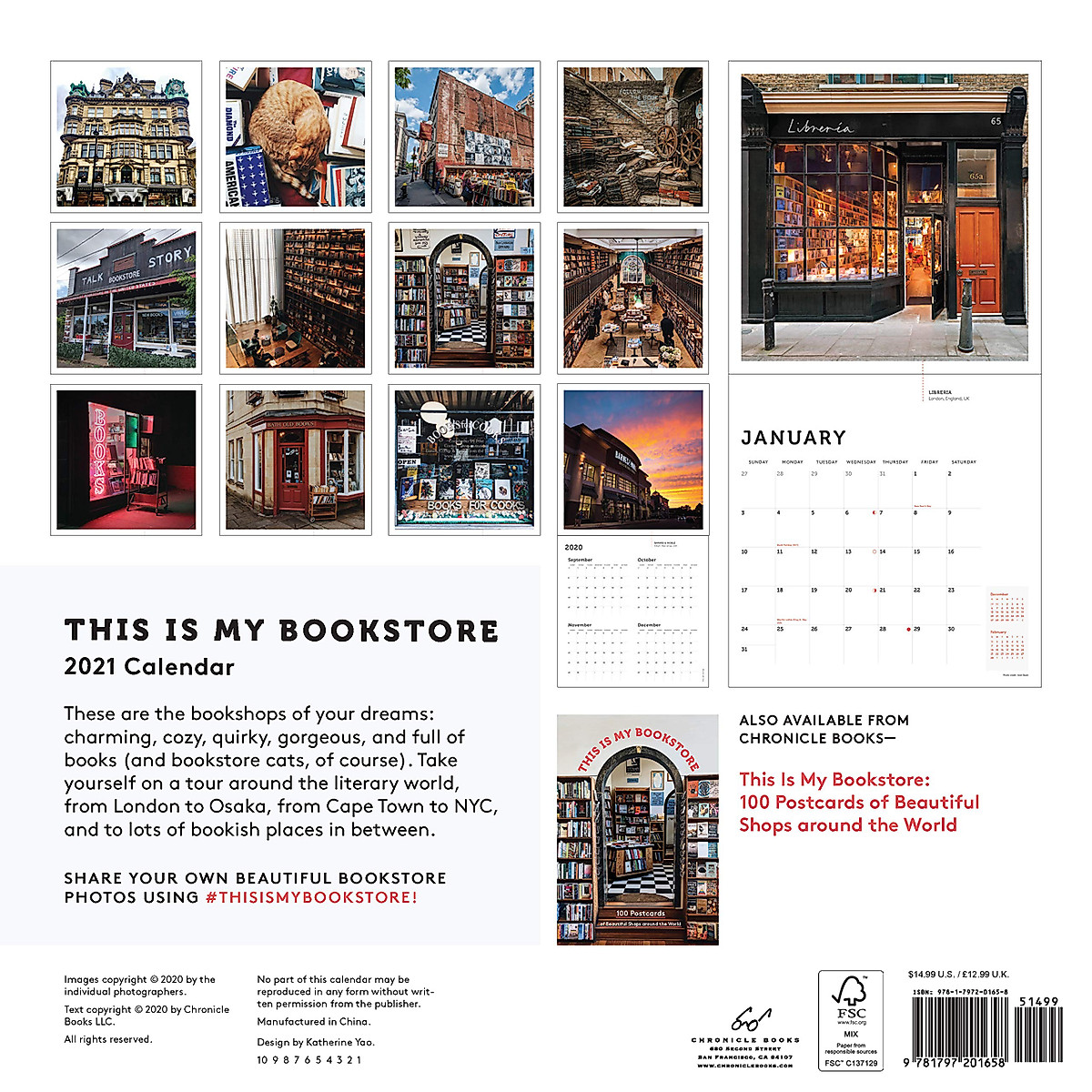 This Is My Bookstore 2021 Wall Calendar: (12-Month Calendar for Book Lovers, Bookshop Photography Monthly Calendar)