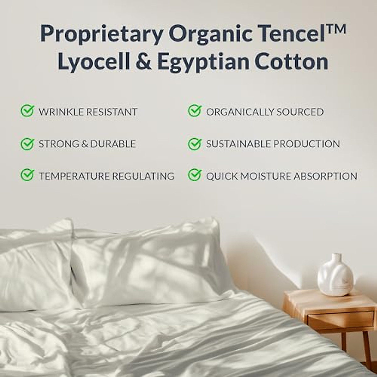 Eucalyptus Tencel Lyocell Pillow Cases - Cooling, Light, Temperature Regulating, Skin-Friendly Pillow Cover - Thin, Crisp and Breathable Percale Pillowcases - (Ivory, King)
