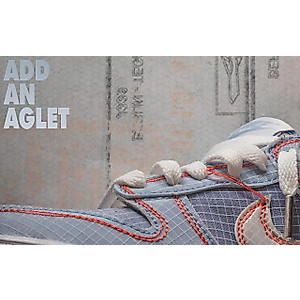 LitLaces - Premium Flat Cotton Shoe Laces Replacement for Air Jordan, Nike Dunk, Air Force 1, Converse, & Casual Shoes (White/Gold, 63")