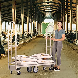 HaulPro Narrow Aisle U-Boat Platform Truck Dolly | 16 x 60 Heavy Duty Utility Cart with Thick Steel Deck | Premium Hand Truck Can Hold Loads Up to 2,000 Pounds | Hand Cart with Dual Removable Handles