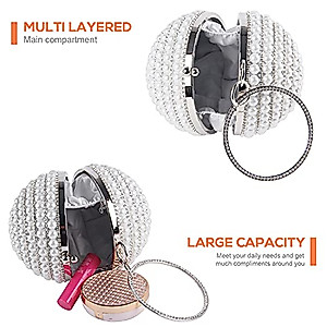 Lanpet Women Round Ball Crystal Evening Clutch Purse Tassel Wedding Party Handbags