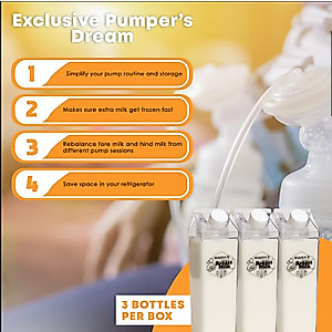 Breast Milk Pitcher for fridge - 3PACK 17oz Breast milk storing containers w/ 10pcs breastfeeding stickers for adults | Acrylic Milk carton water bottles | breastmilk storage bottle formula pitcher
