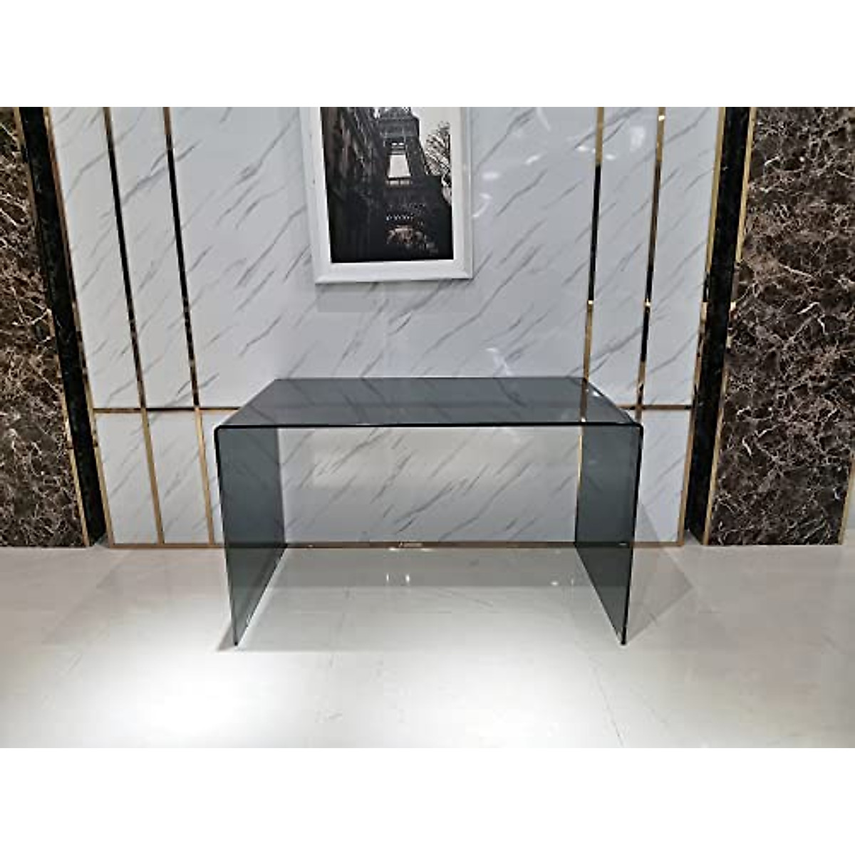 Neos Modern Furniture CD009GY-N Rectangular Shaped PC Laptop Workstation Table for Home Office, Gray