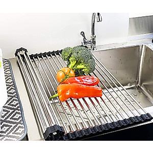 LLygezze Stainless Steel Roll-up Drying Rack Over The Sink Rack 17.5"x13"
